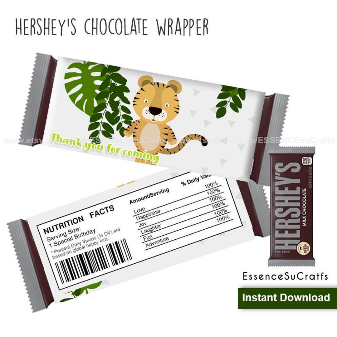 Chocolate Bar Wrapper Tiger Party. Tiger. Diy. Instant Download ...