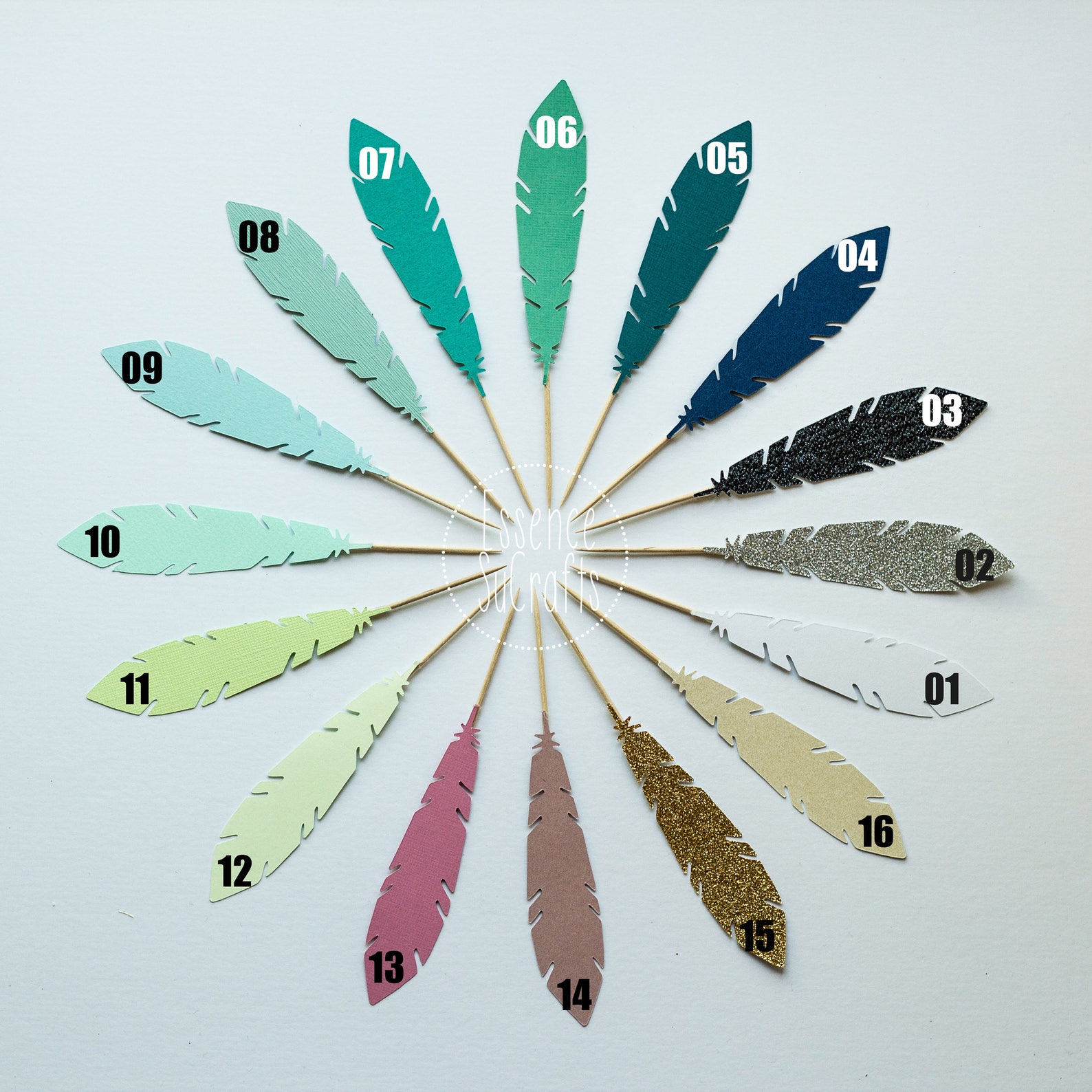 12 Feather Cupcake Topper Feather Party Decor Feather - Etsy