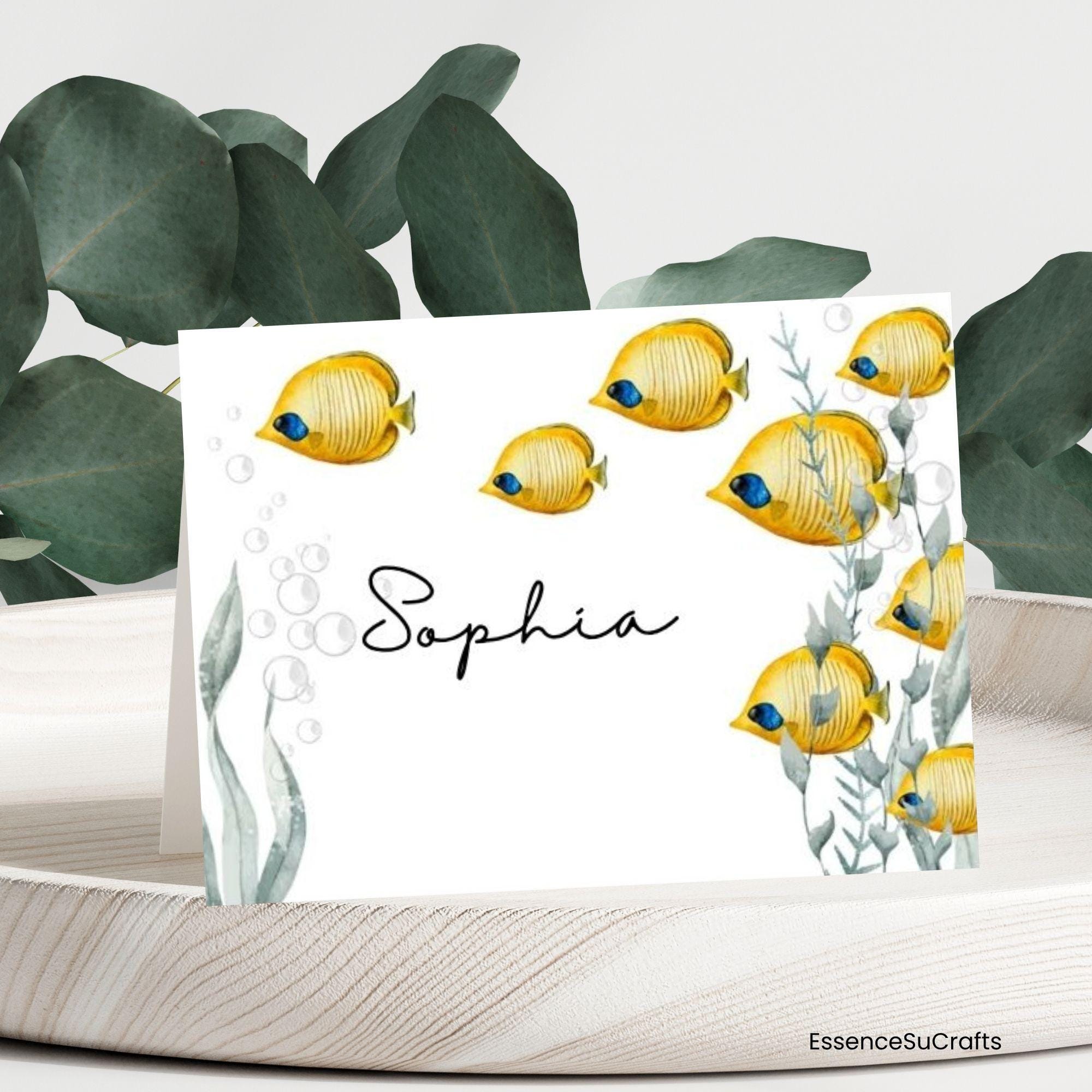 Under the Sea Banner & Food Tent Cards, Editable Canva Template, Ocean ...