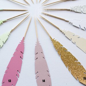 12 Feather Cupcake Topper Feather Party Decor Feather - Etsy
