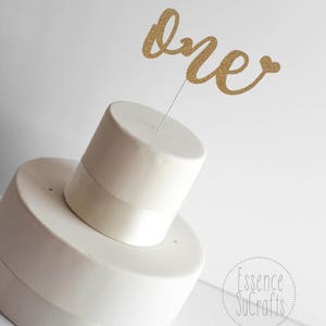 ONE Cake Topper, Cake Topper. Gold One, Glitter Gold Cake Topper, ONE ...