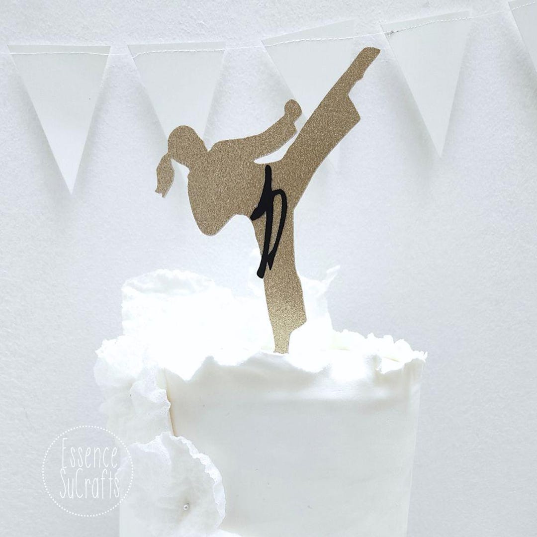 Taekwondo Cake Topper Black Belt – Karate Martial Arts Birthday Cake ...