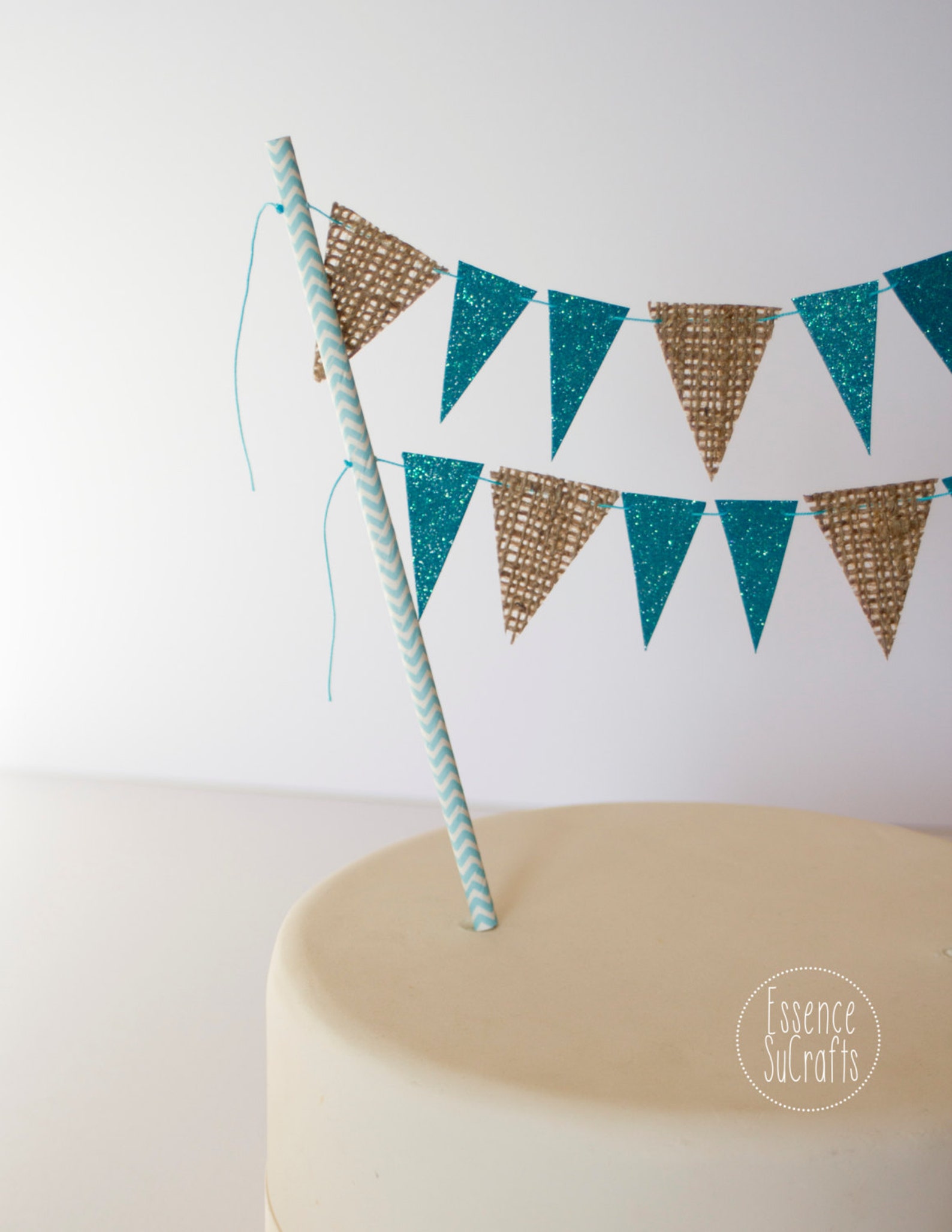 Burlap Banner Cake Topper Birthday Party Birthday Cake - Etsy