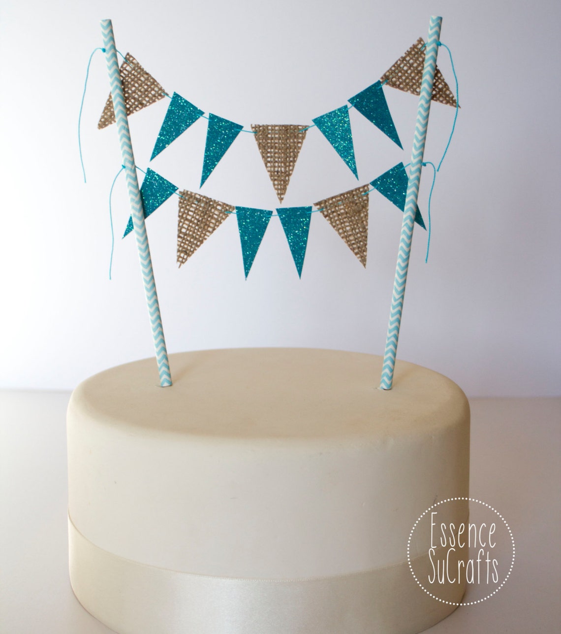 Burlap Banner Cake Topper Birthday Party Birthday Cake - Etsy