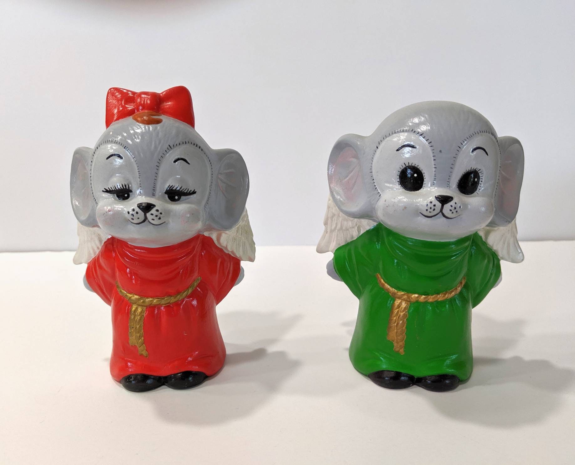 Ceramic Christmas Angel Mice Set of 2 - Etsy