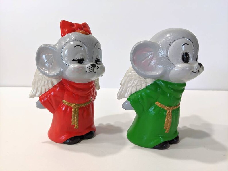 Ceramic Christmas Angel Mice Set of 2 - Etsy