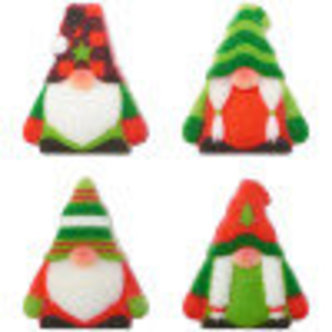 24 Christmas Gnomes Sugar Decorations, Cupcake Toppers, Cake Topper ...