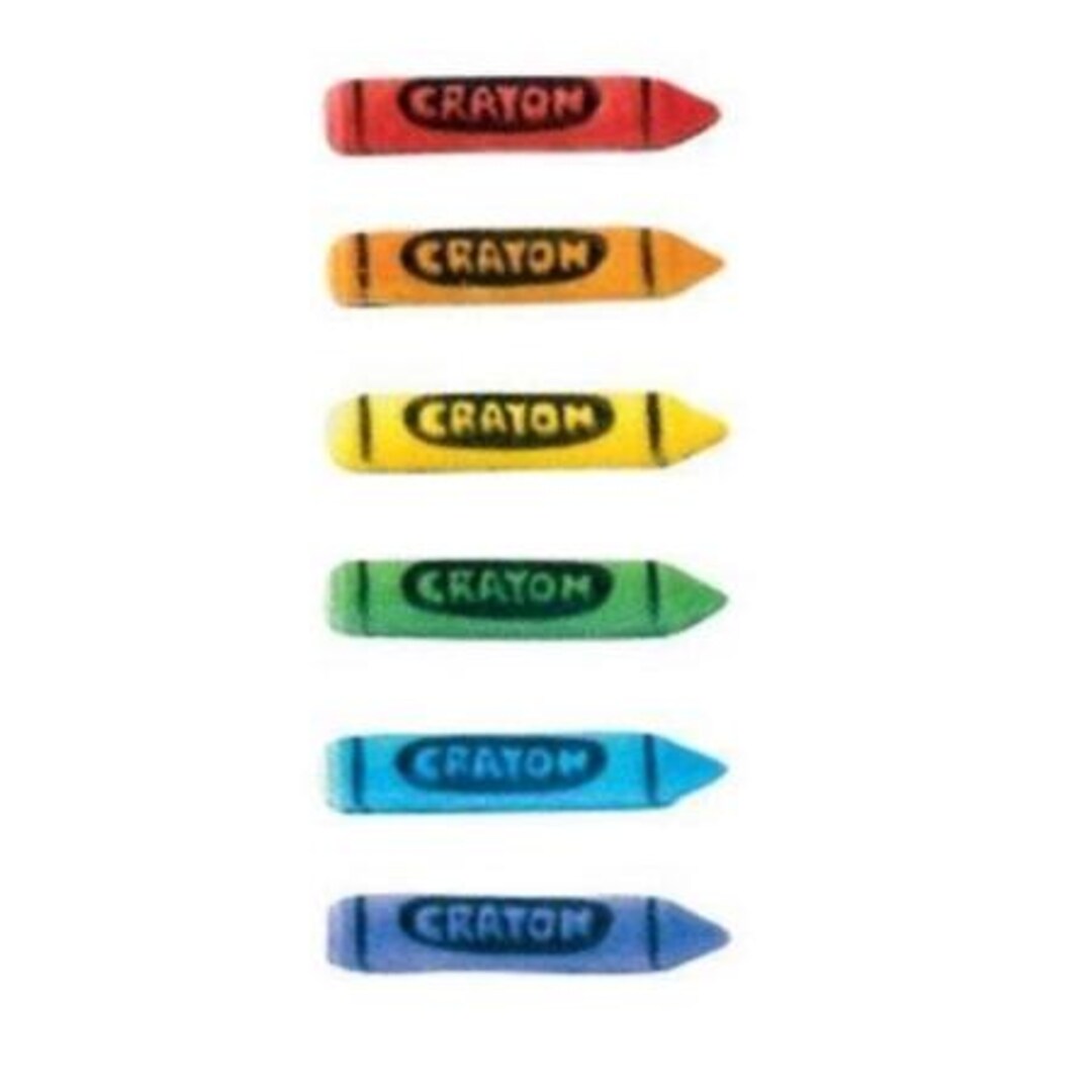 48 Rainbow Crayons Sugar Decorations, Cupcake Toppers, Cake Topper ...