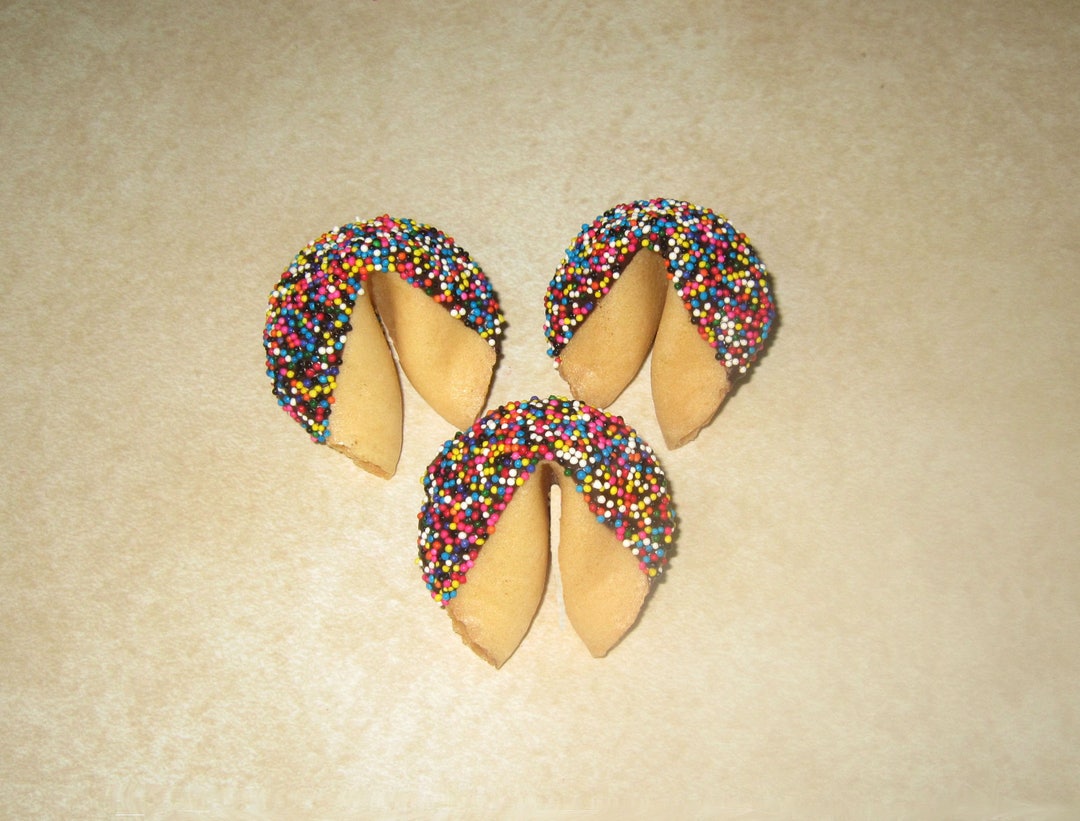 12 RAINBOW SPRINKLED Fortune Cookies, Birthday Gifts, Birthday Party ...