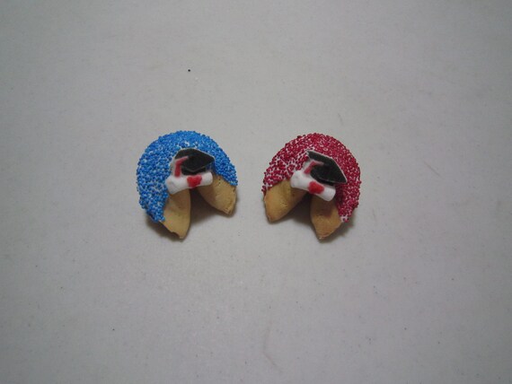 12 GRADUATION Red & Blue Fortune Cookies Achievement Cap and - Etsy
