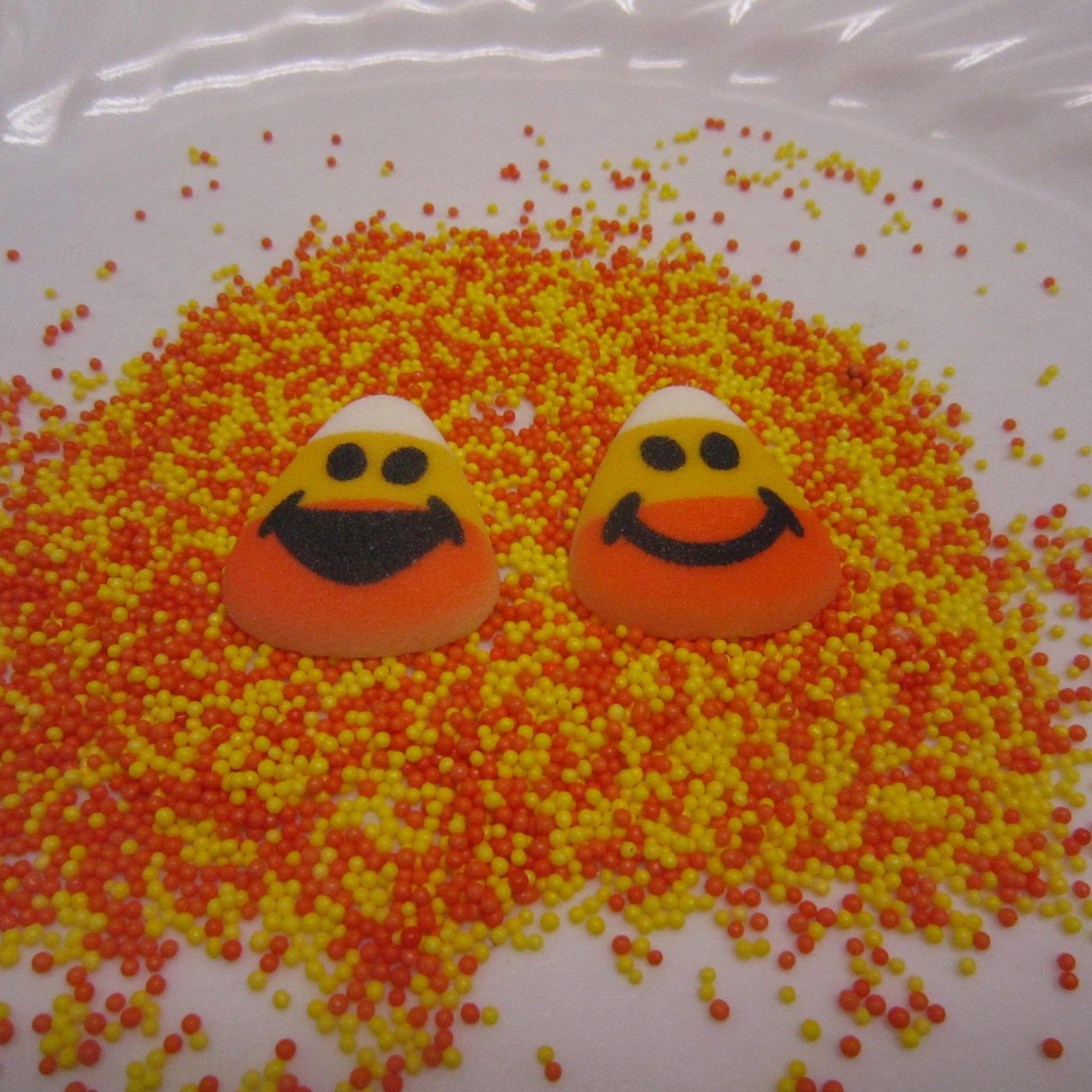 12 Halloween Candy Corn Sugar Decorations With Sprinkles - Etsy