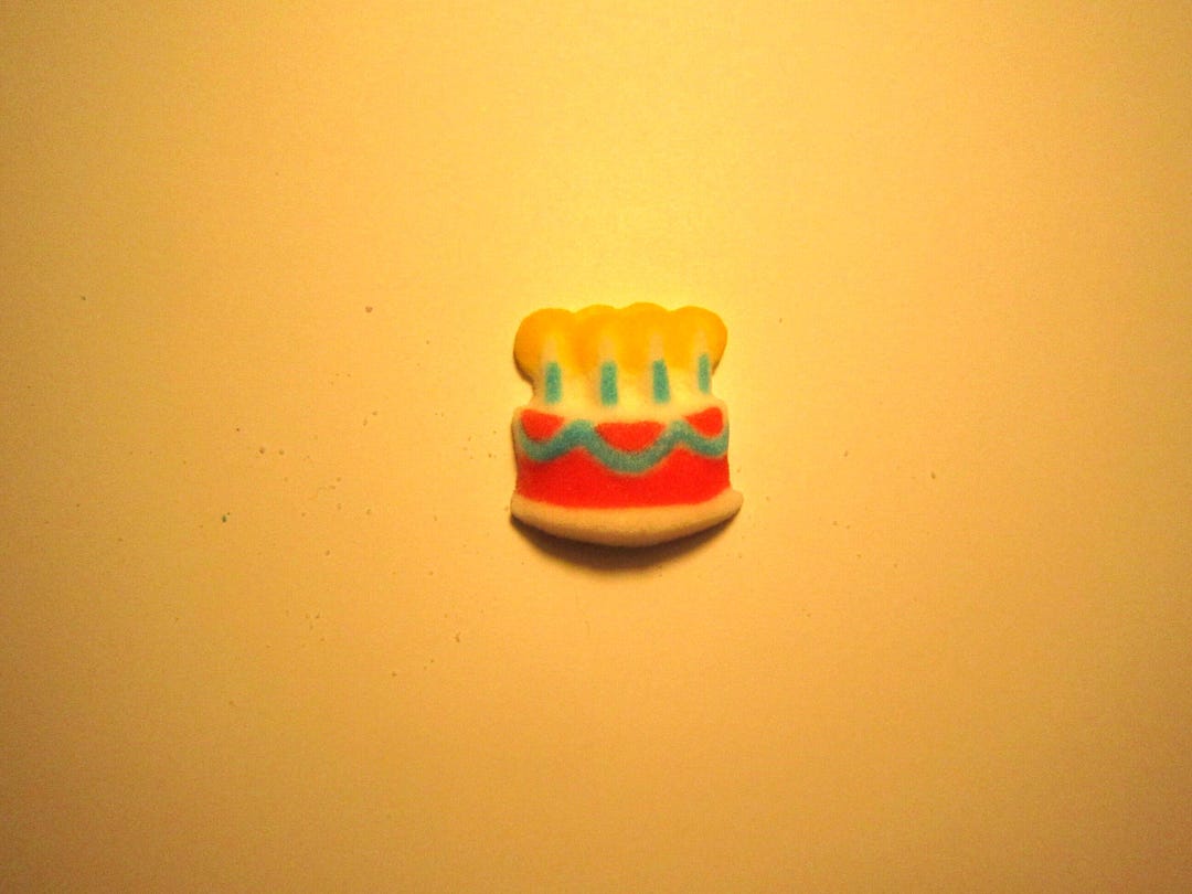 12 Birthday Cake Sugar Decorations, Cupcake Toppers, Cake Topper ...