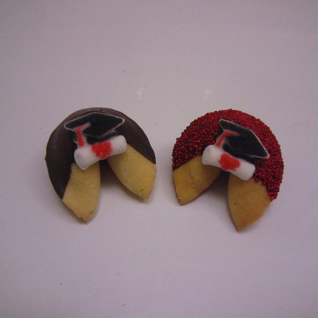 24 GRADUATION Red & Black Fortune Cookies, Achievement, Cap and Scroll ...
