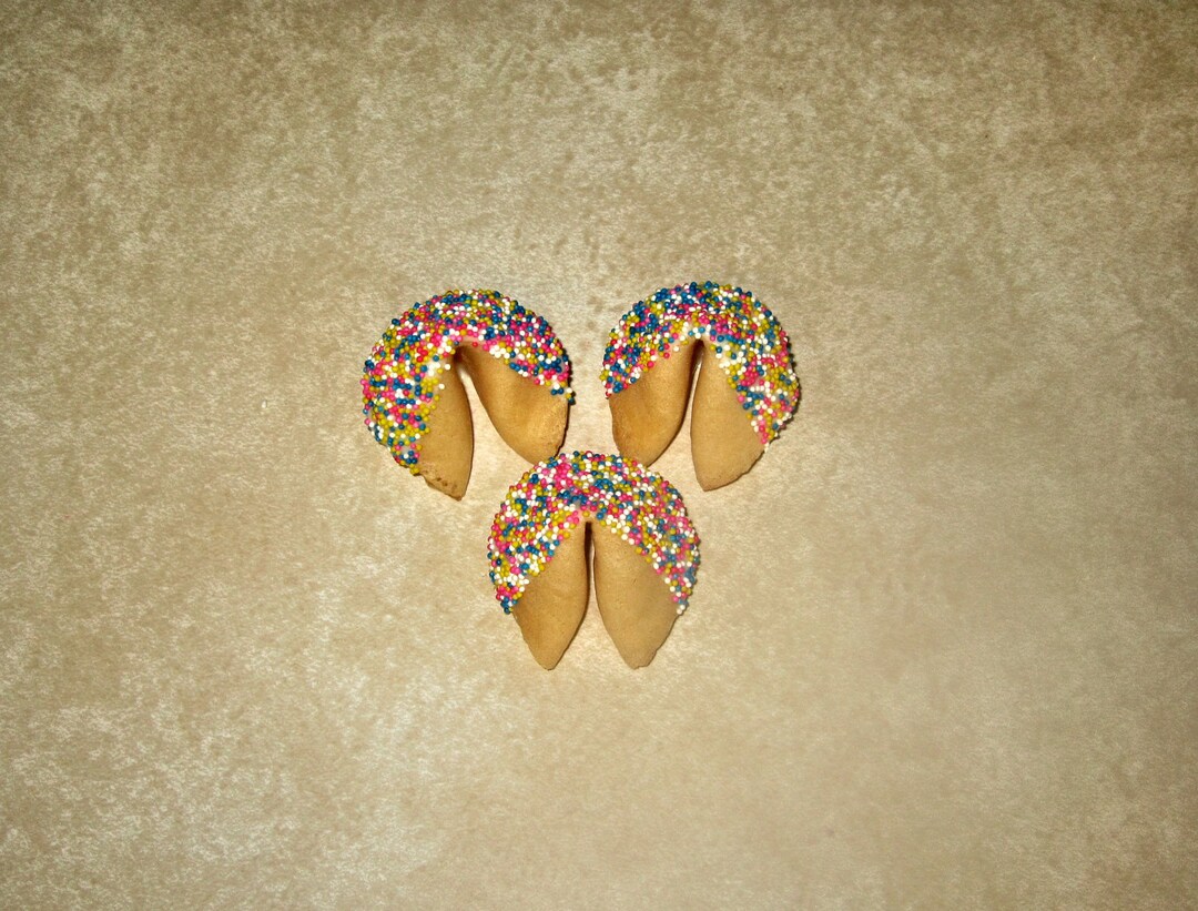12 Rainbow Sprinkled Fortune Cookies, Birthday Gifts, Birthday Party ...