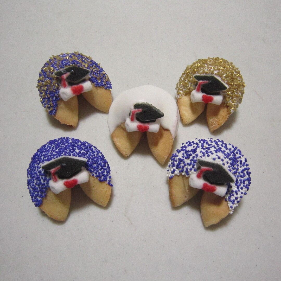 24 GRADUATION Purple & Gold Fortune Cookies, Achievement, Cap and ...