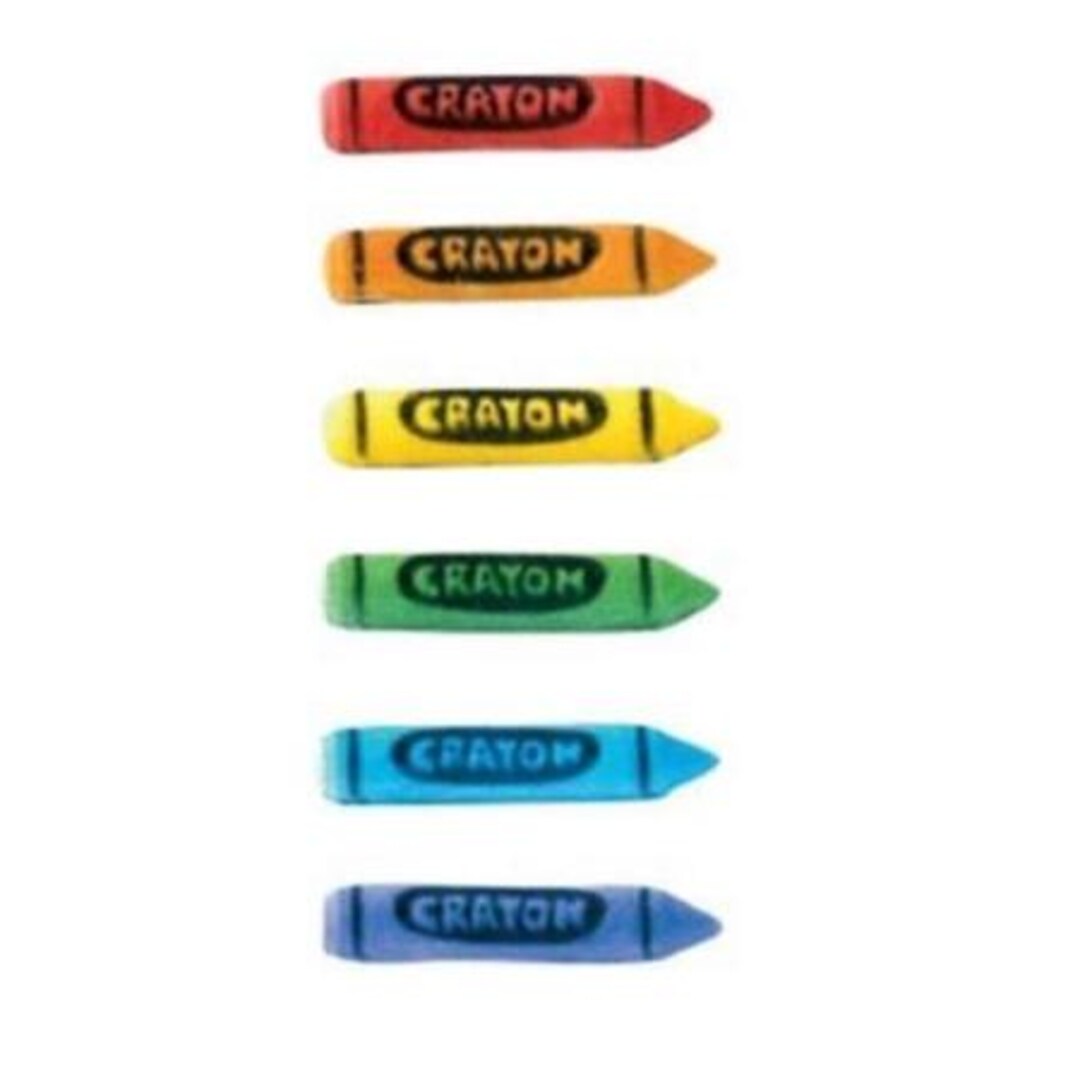 36 Rainbow Crayons Sugar Decorations, Cupcake Toppers, Cake Topper ...