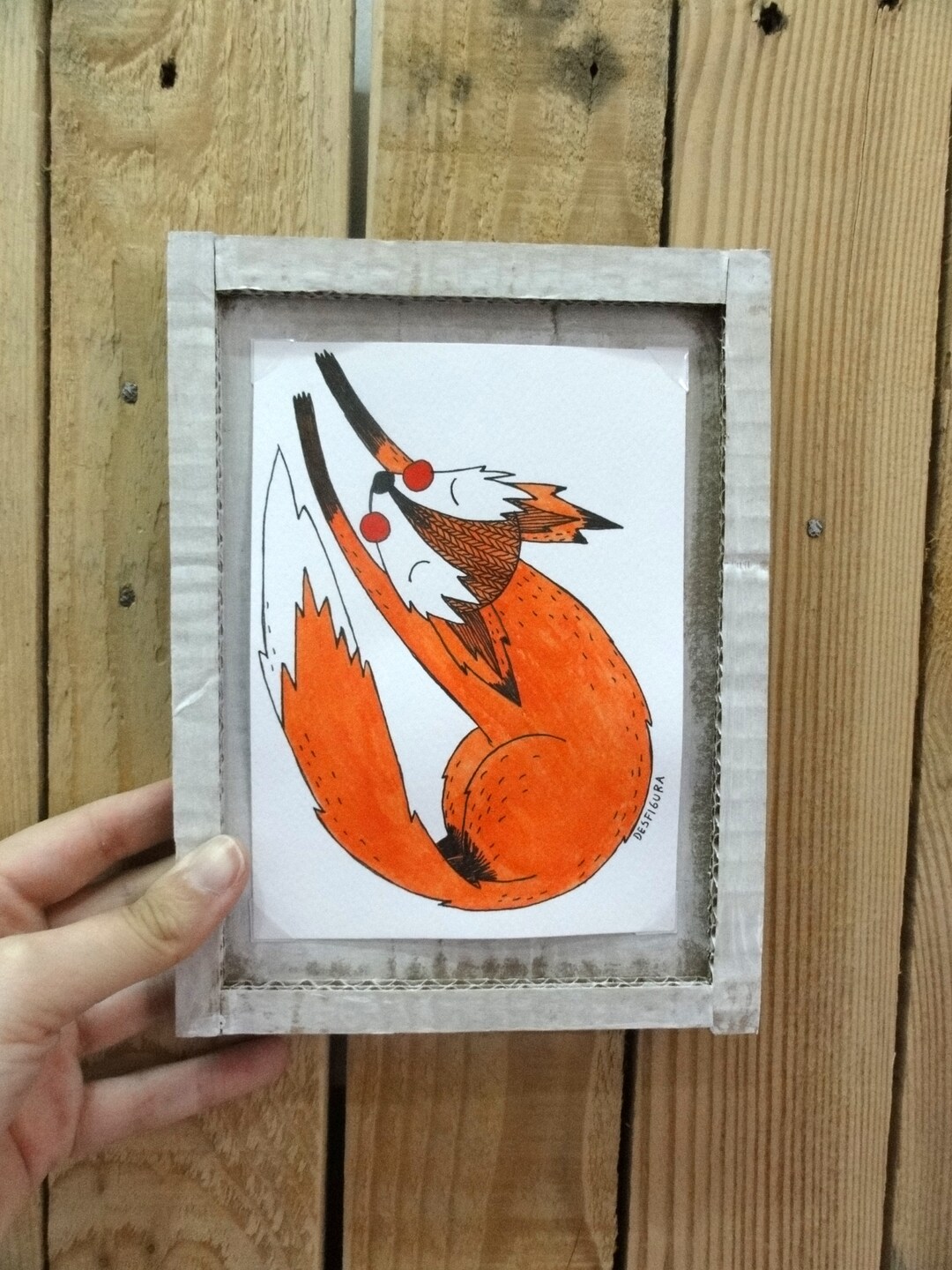 Lovely Fox/ Fox Original Illustrated Postcard / Handmade Card / Nursery ...