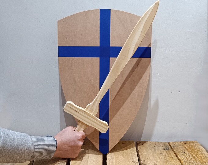 Wooden Traditional Sword and Shield - Etsy