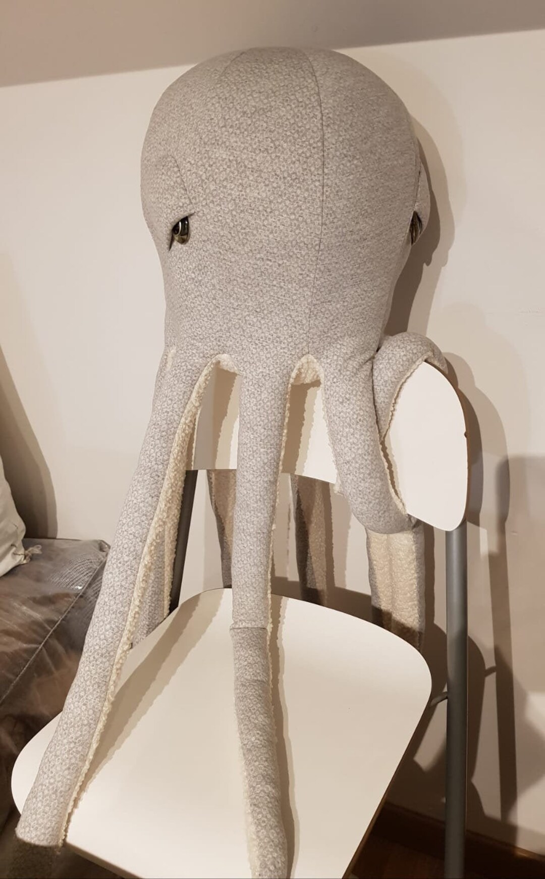 Giant Octopus in Jersey With Grey Scales and Ecru Fur - Trophy Cuddly ...