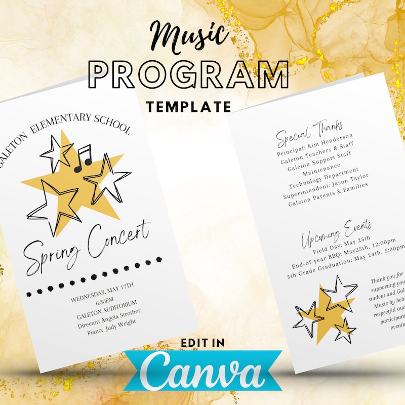 Concert Program Template - Etsy