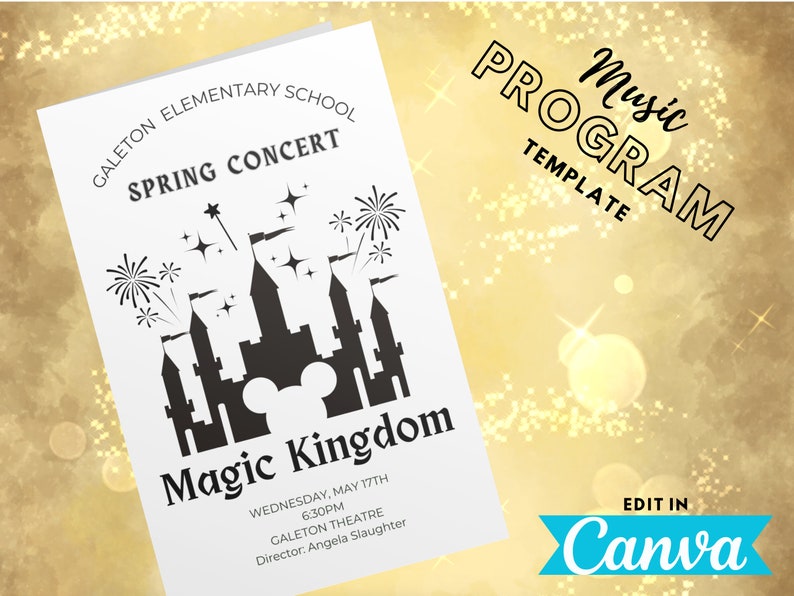 Music Program TEMPLATE, Instant Digital Download, Edit in Canva, Choir ...