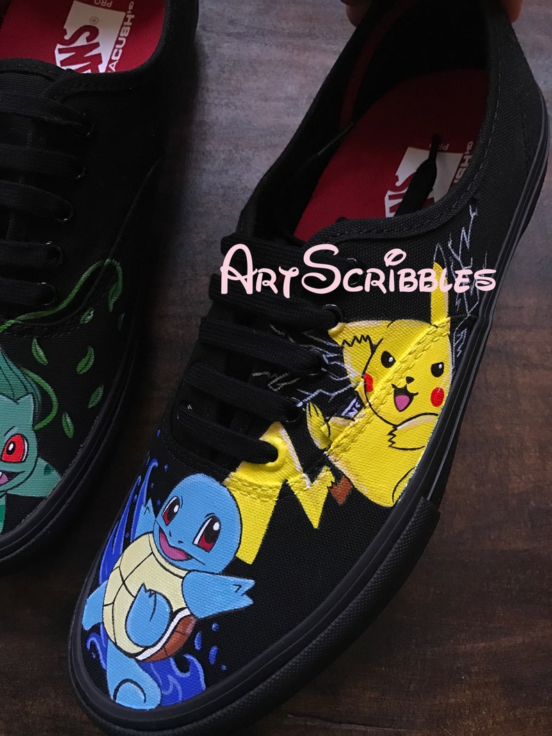 Custom Pokemon Lace up Vans | Etsy
