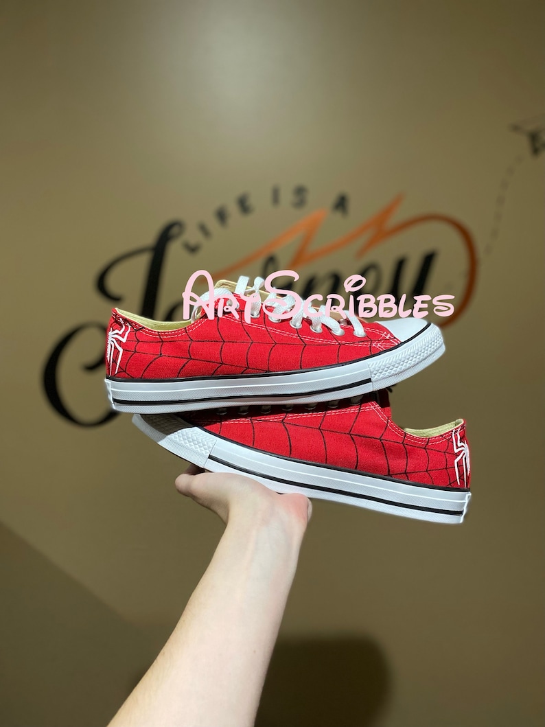 Custom Spiderman Logo Adult Converse - Etsy