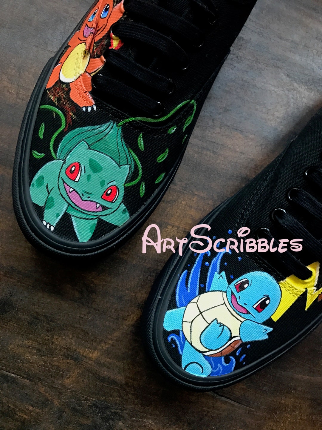Custom Pokemon Lace up Vans - Etsy