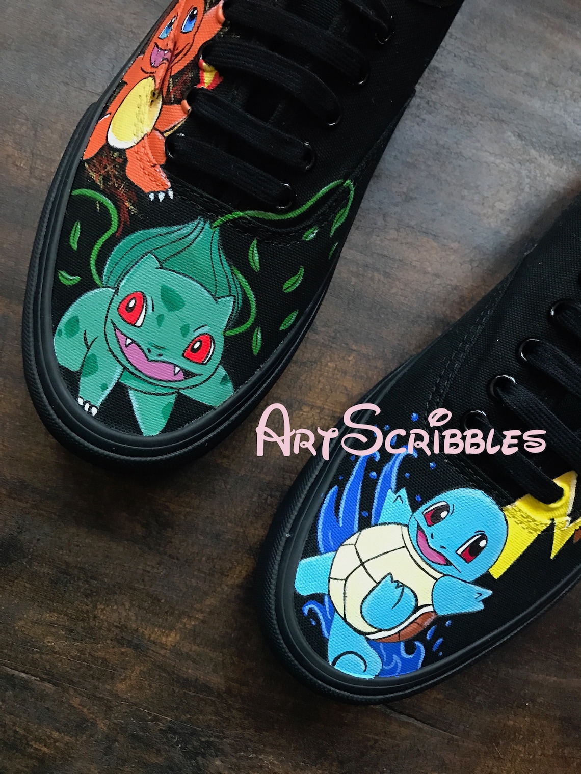 Custom Pokemon Lace up Vans | Etsy