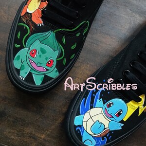 Custom Pokemon Lace up Vans - Etsy