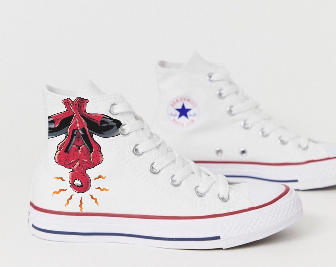 Custom Adult Spiderman Converse - Etsy