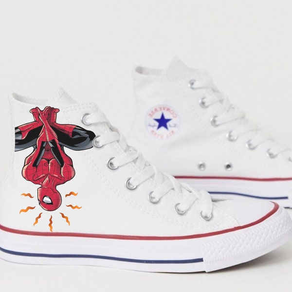 Spiderman Converse - Etsy