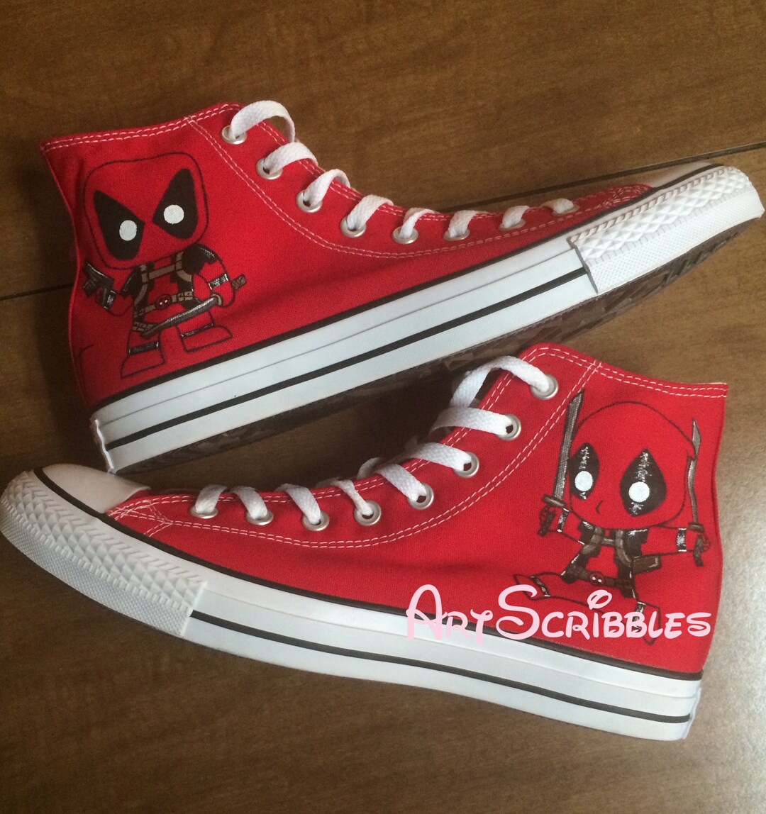 Deadpool Chibi Converse - Etsy