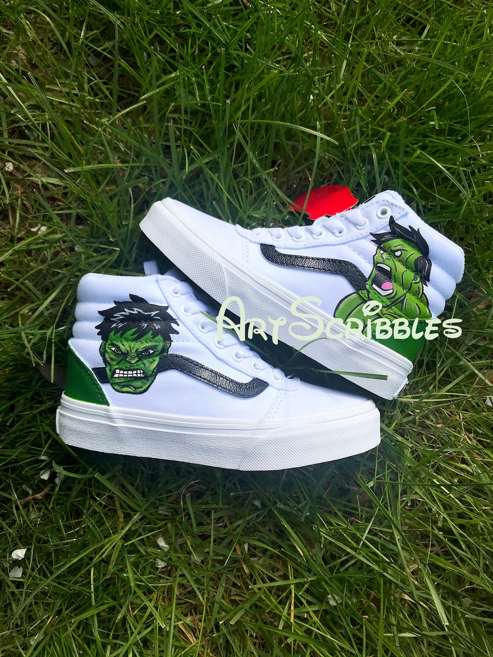 Custom Kids Hulk Hightop Vans - Etsy