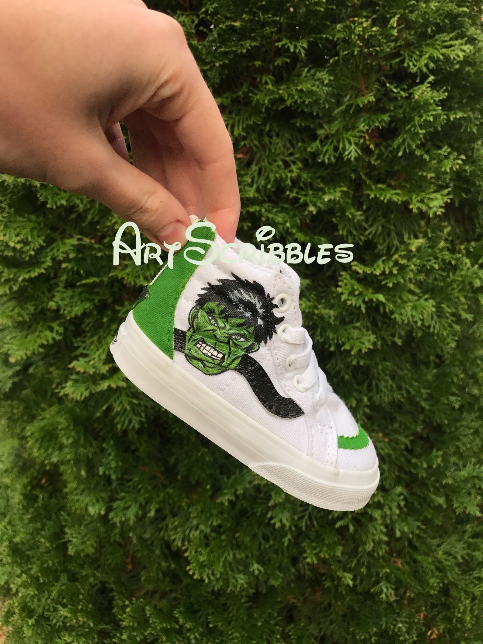 Custom Kids Hulk Hightop Vans - Etsy