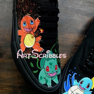 Custom Pokemon Lace up Vans - Etsy