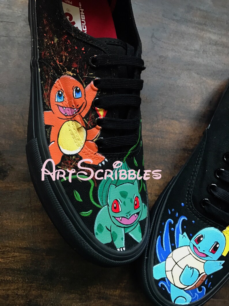 Custom Pokemon Lace up Vans | Etsy