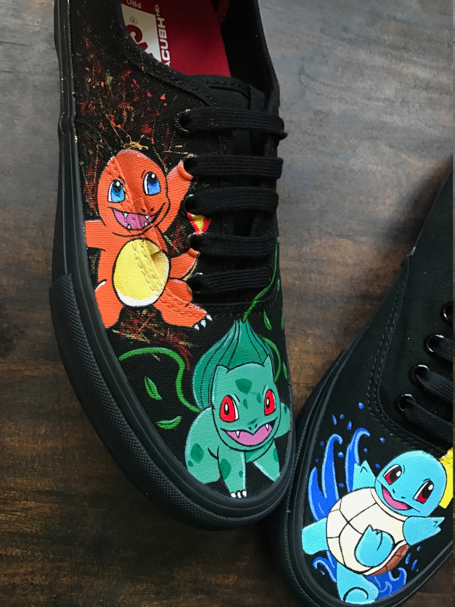 Custom Pokemon lace up Vans | Etsy