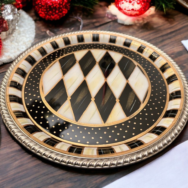 Harlequin Plates - Etsy
