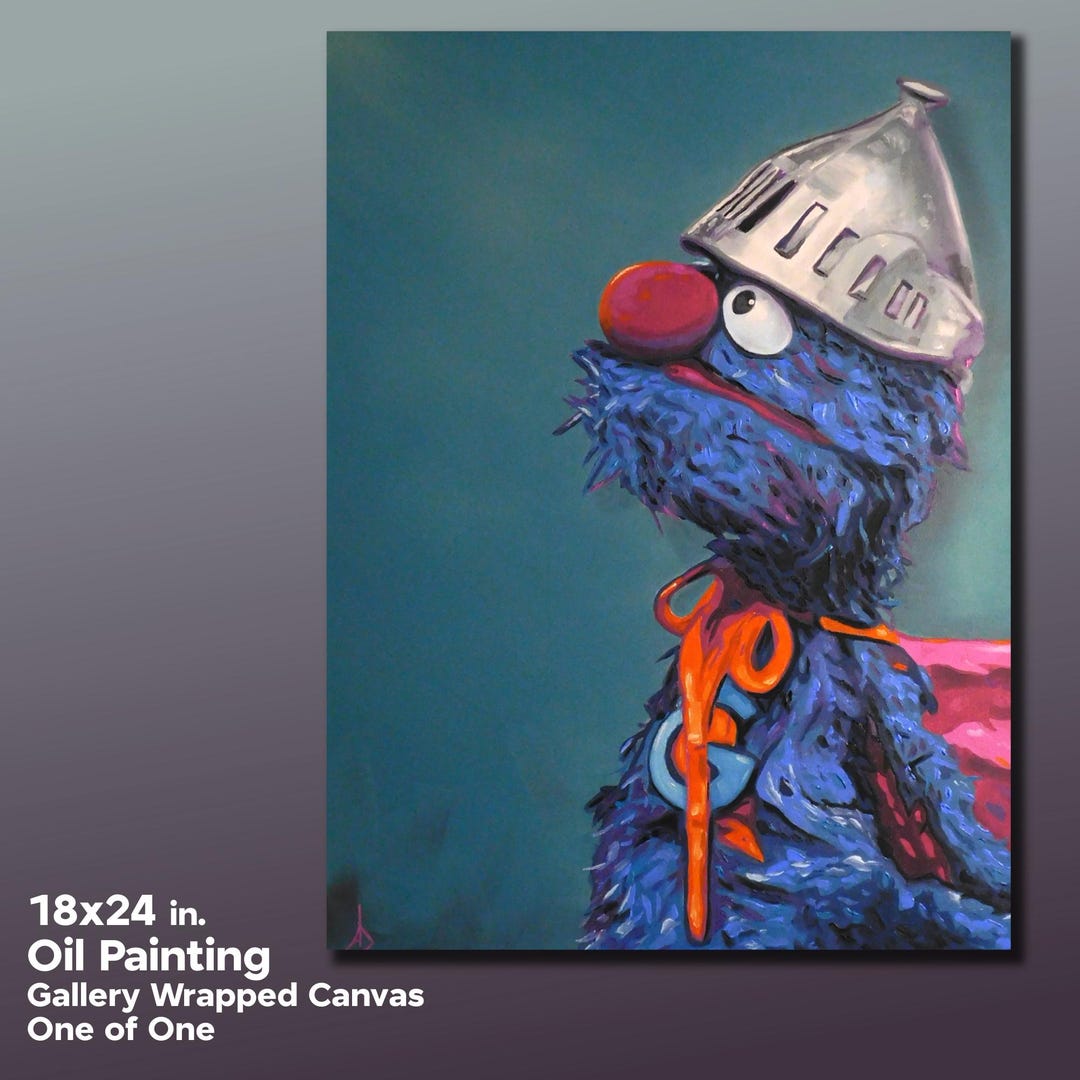 18x24" Super Grover Oil Painting on Gallery Wrapped Canvas – One of One ...