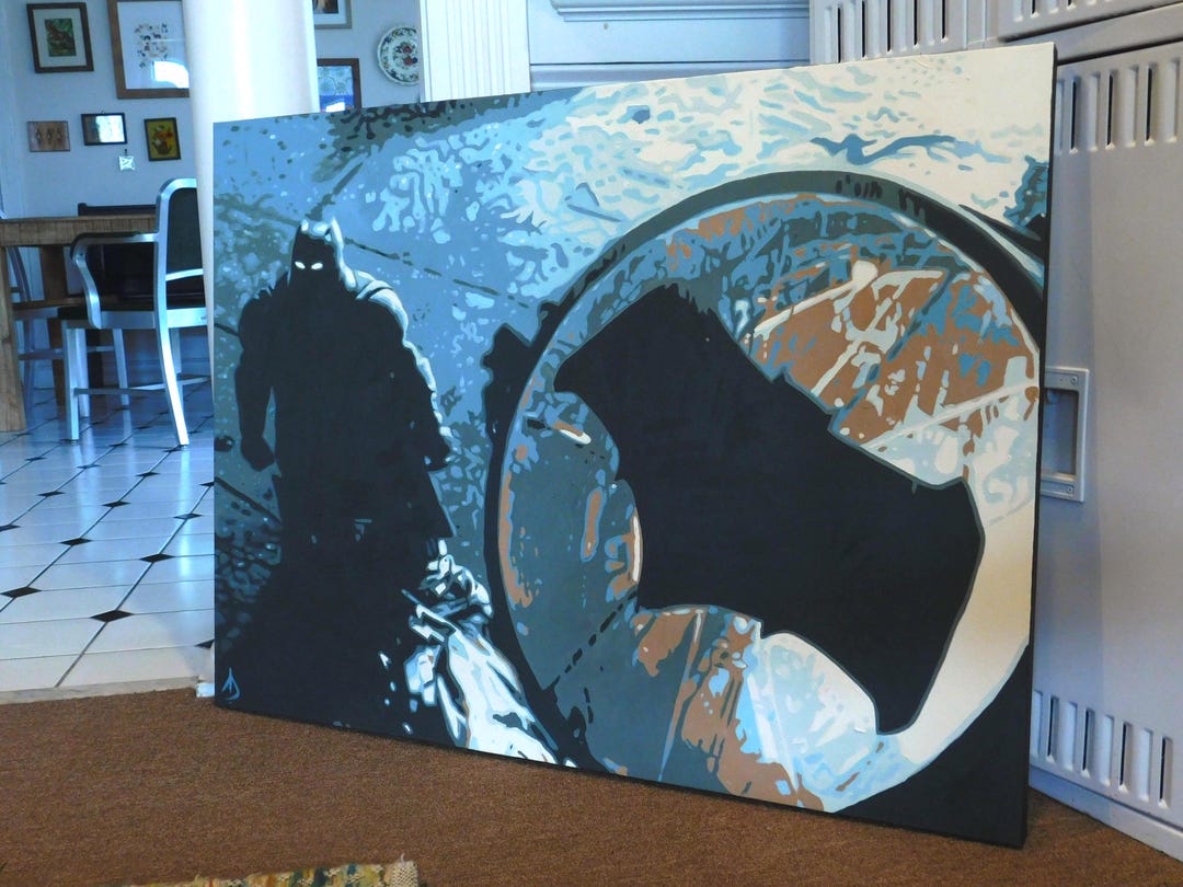 30x40" Batman Oil Painting on Gallery Wrapped Canvas, Ben Affleck ...