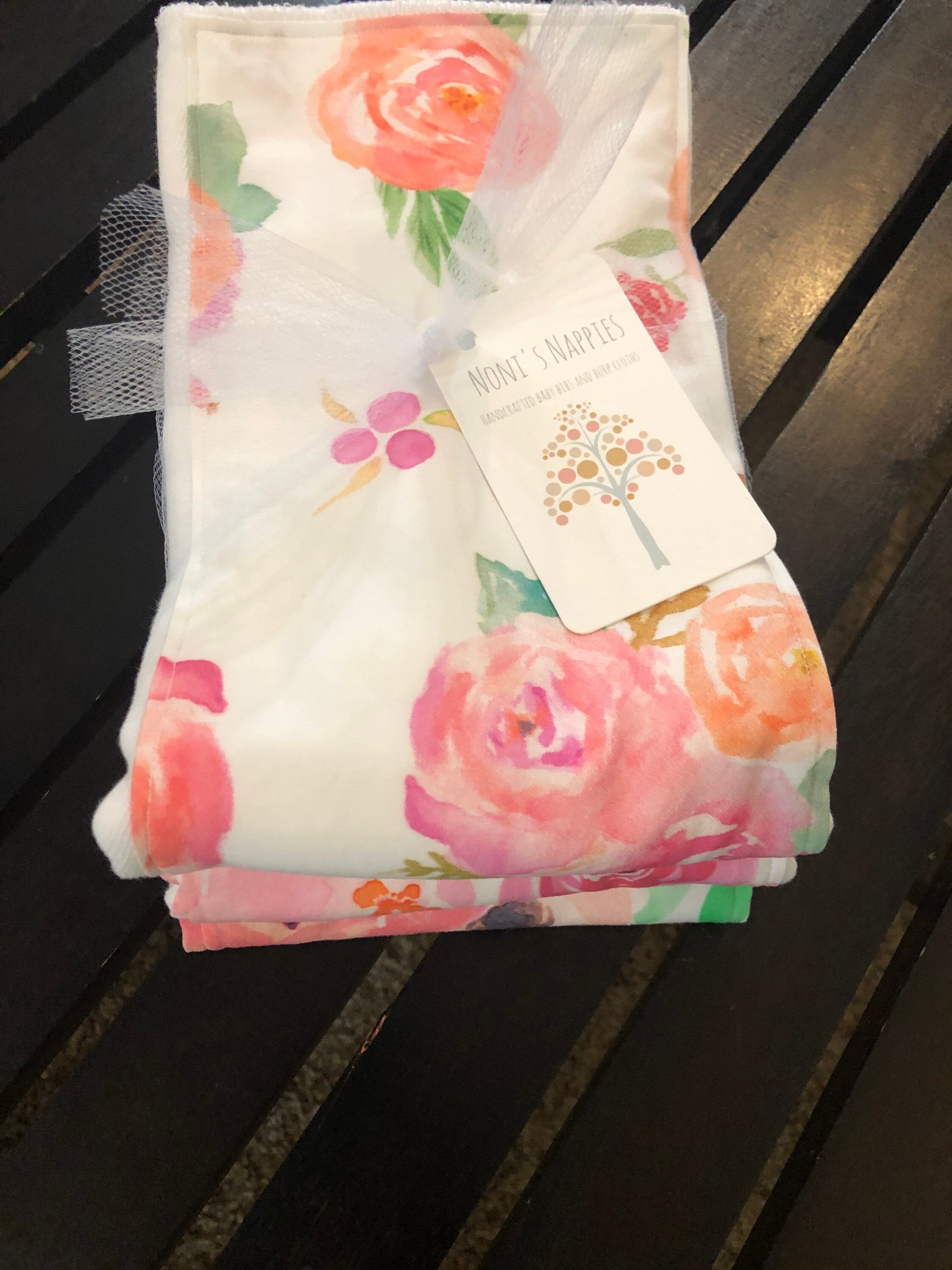 Watercolor Floral Indie Bloom Baby Girl Burp Cloth Set on DSQ - Etsy