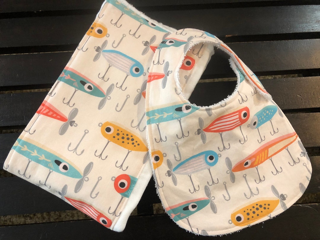 Fishing Lures Baby Bib and Burp Cloth - Etsy