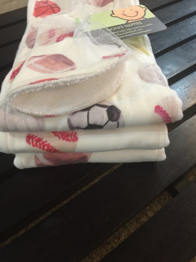 Watercolor Vintage Sports Balls Baby Boy Burp Cloth and Bib - Etsy