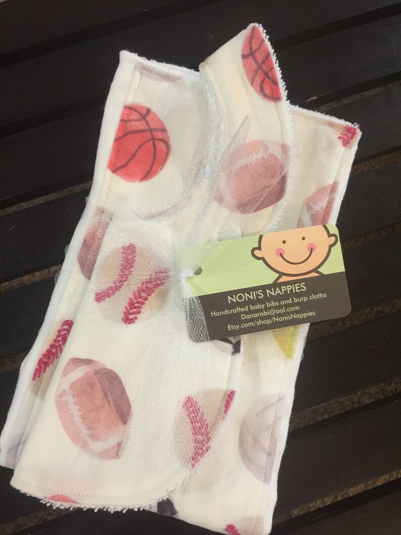 Watercolor Vintage Sports Balls Baby Boy Burp Cloth and Bib - Etsy