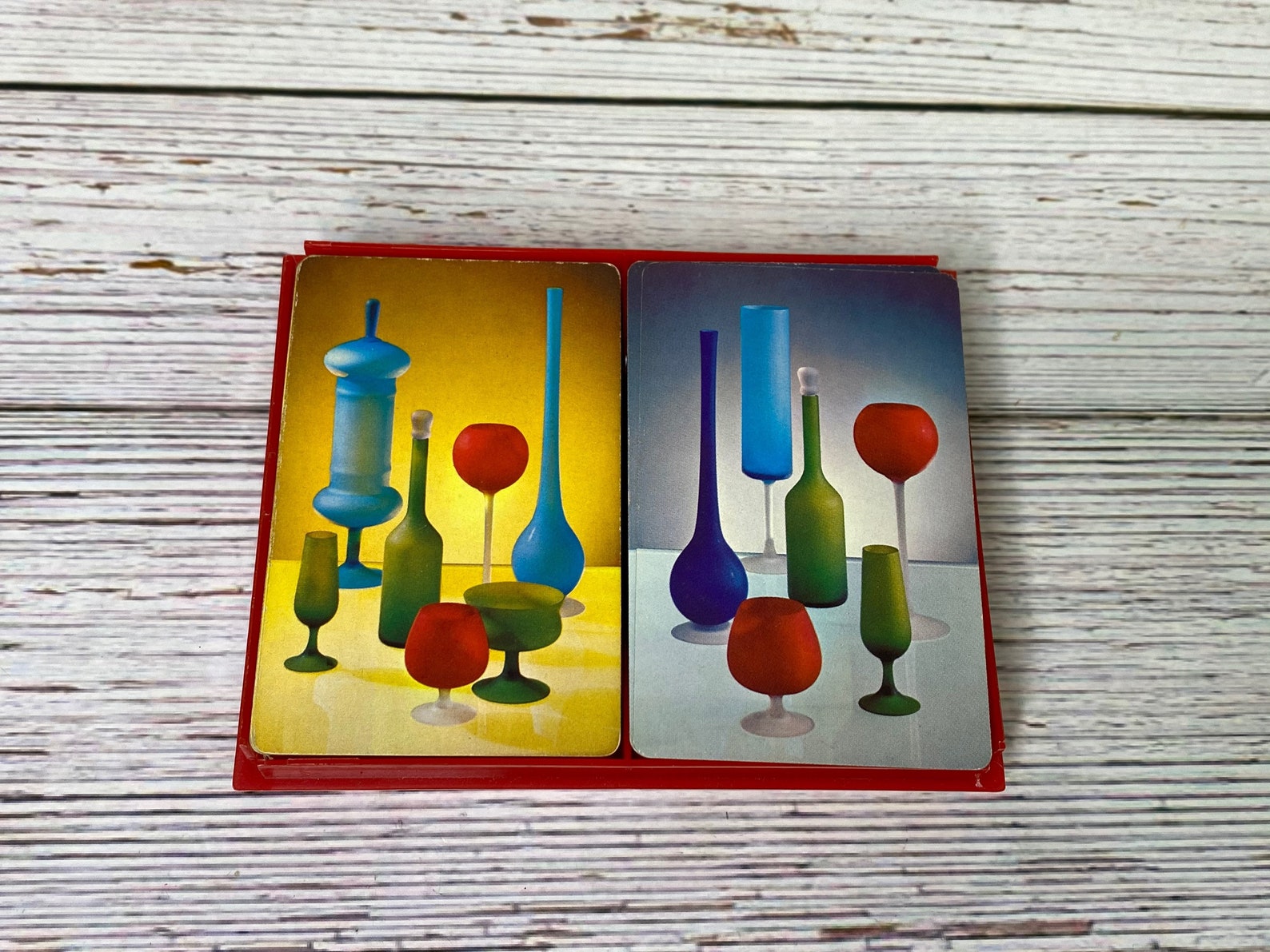 Vintage Colored Glass Playing Cards 2 Complete Decks W | Etsy