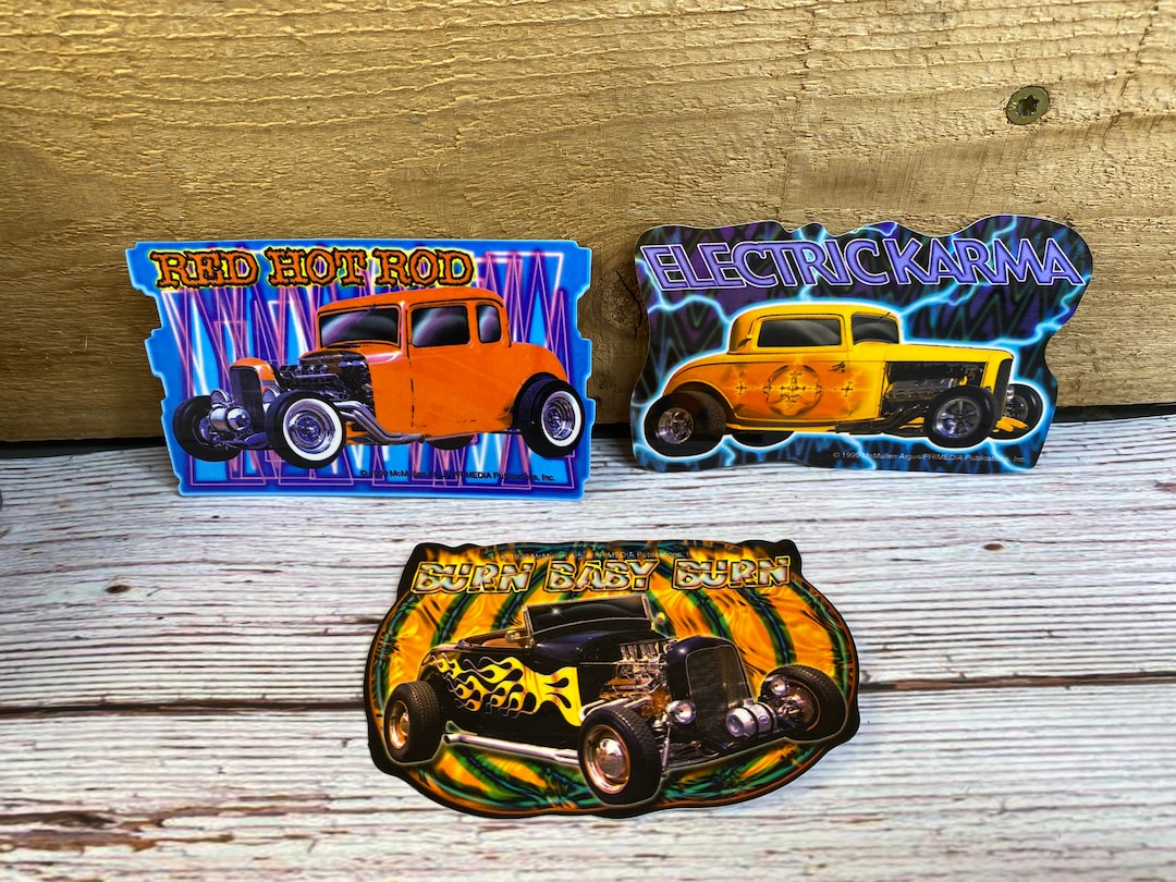 3 Vintage Hot Rod Stickers ~ Car ~ Vending Machine Sticker 1999 ...