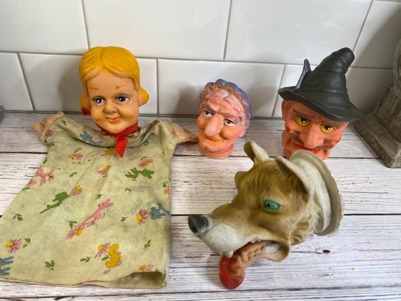 Vintage German Hand Puppet Rubber Heads Little Red Riding - Etsy