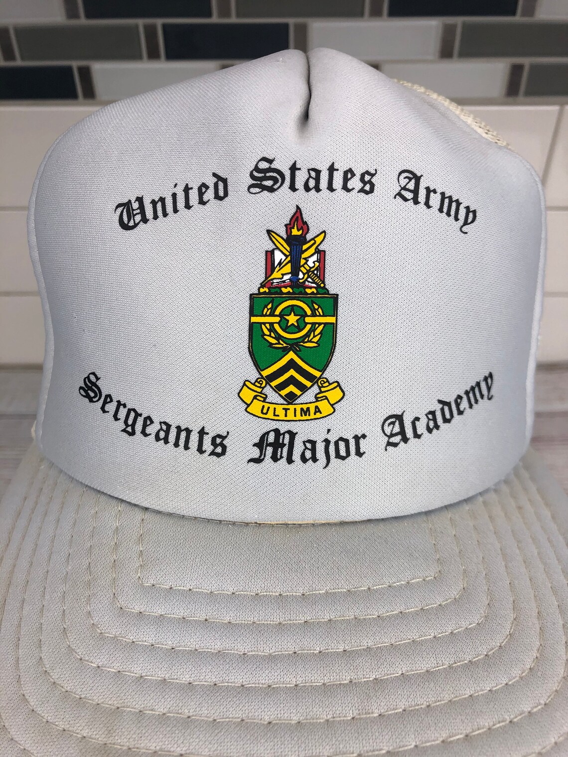 Vintage United States Army Sergeants Major Academy Cap Hat - Etsy