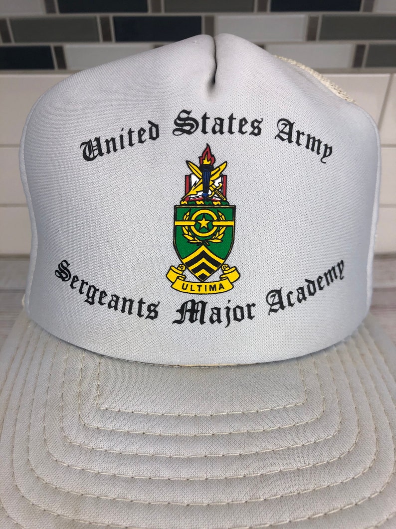 Vintage United States Army Sergeants Major Academy Cap Hat - Etsy